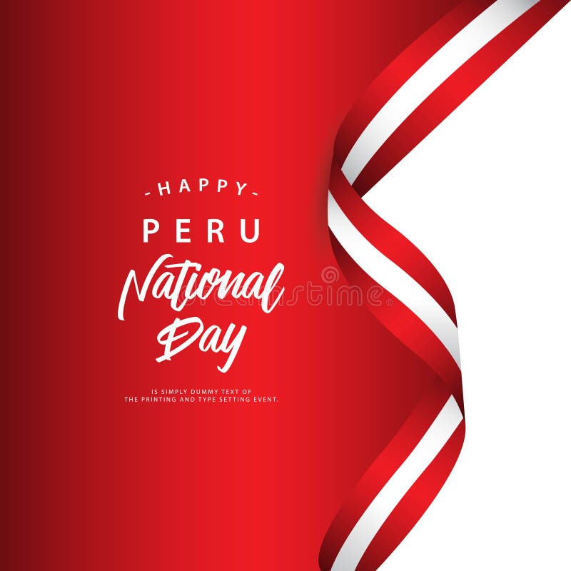 Happy Peru National Day Vector Illustration Stock Vector - Illustration ...