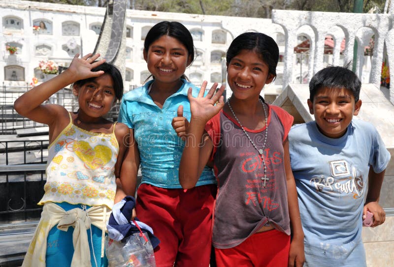 Happy Peruvian Children editorial image. Image of young - 27431860