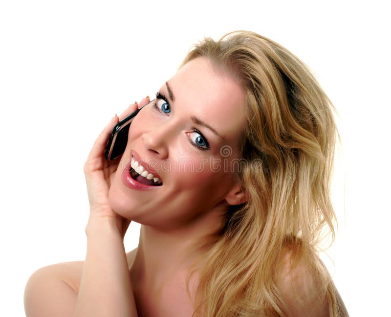 Happy phone call stock photo. Image of lovely, cell, attractive - 13049044