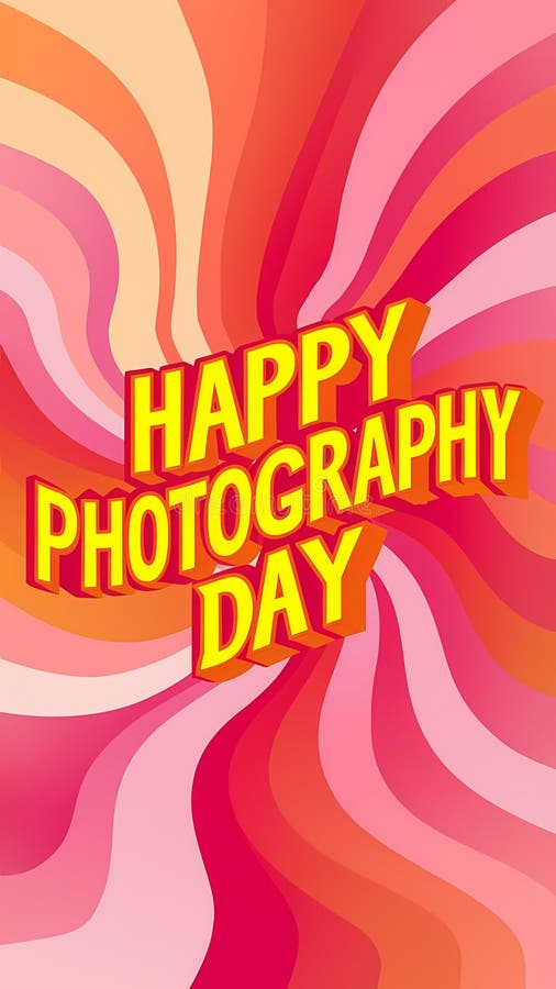 Happy Photography Day Seamless Typography Design Stock Illustration ...