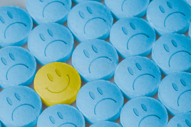 Happy Pill For Depression Or Anxiety Stock Photo - Image of happy ...