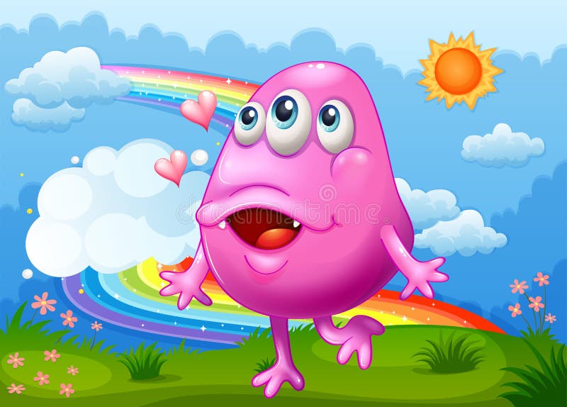 Happy Pink Balloon Cartoon Mascot Character Stock Illustration ...