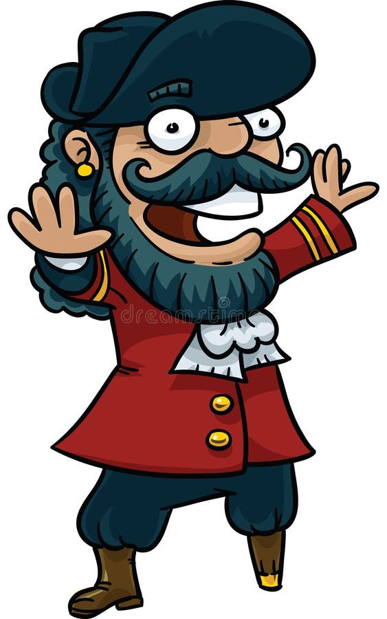 Happy Pirate Captain stock illustration. Illustration of moustache ...