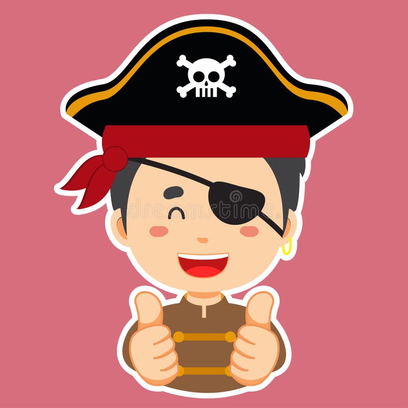 Happy Pirate With Treasure Chest Stock Vector Illustration Of Golden