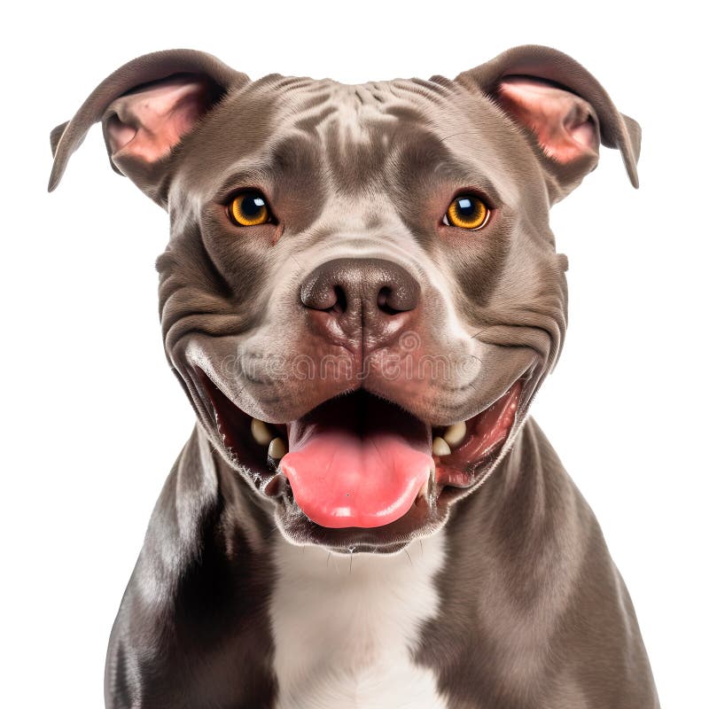 Happy Pit Bull Dog Head Portrait Studio Shoot Stock Illustration ...