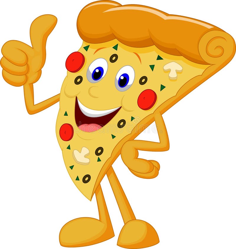 Happy Pizza Cartoon With Thumb Up Stock Vector - Illustration: 34230719