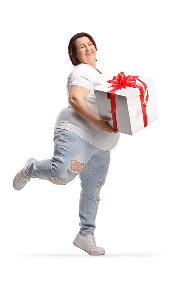 Happy Plus Size Black Model in Blue Dress, African Woman with Curvy ...