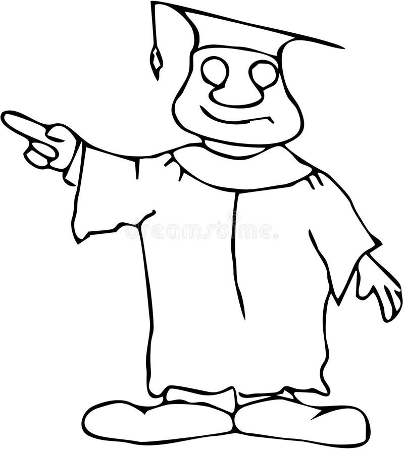 Happy Professor In A White Robe Stock Vector - Illustration of ...