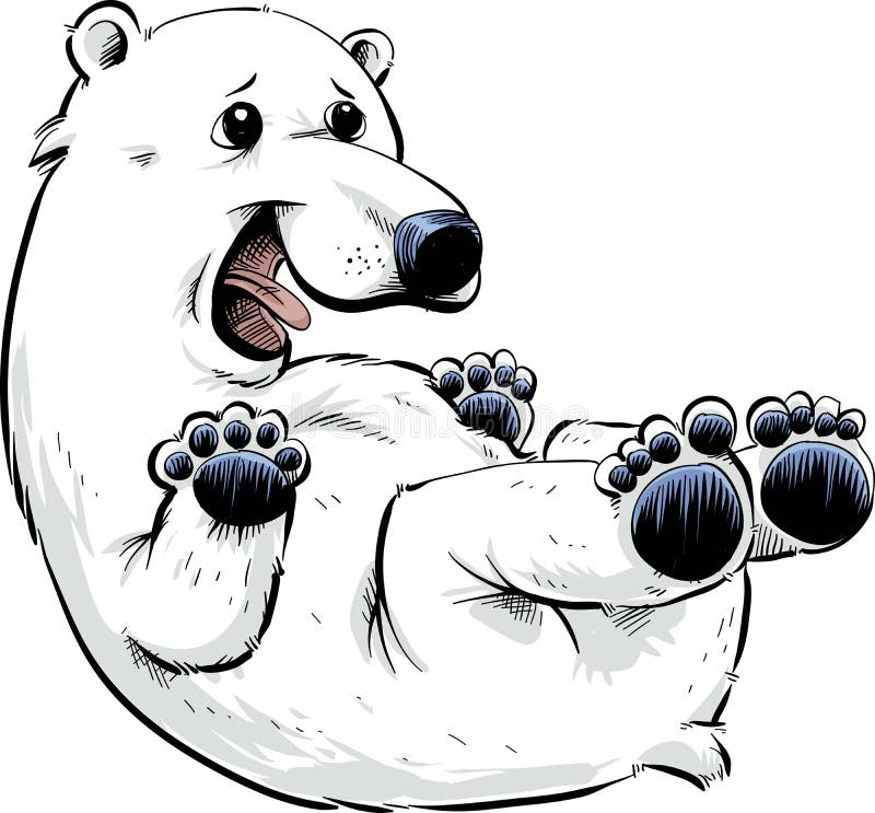 Happy Polar Bear on Back stock vector. Illustration of happy - 107130176