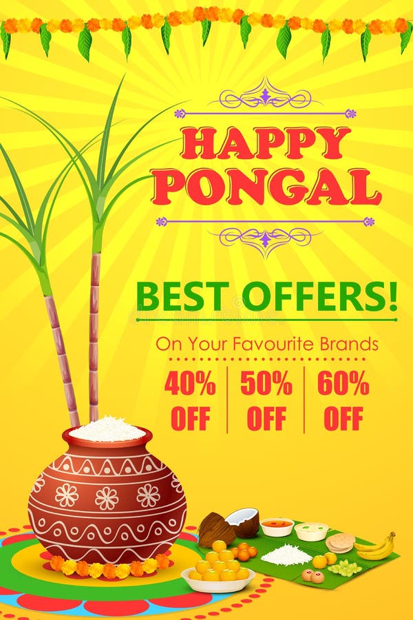 Happy Pongal Celebration Shopping Offer Stock Vector - Illustration of ...