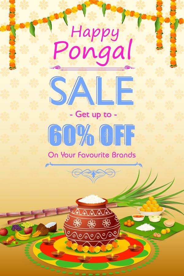 Happy Pongal Celebration Shopping Offer Stock Vector - Illustration of ...