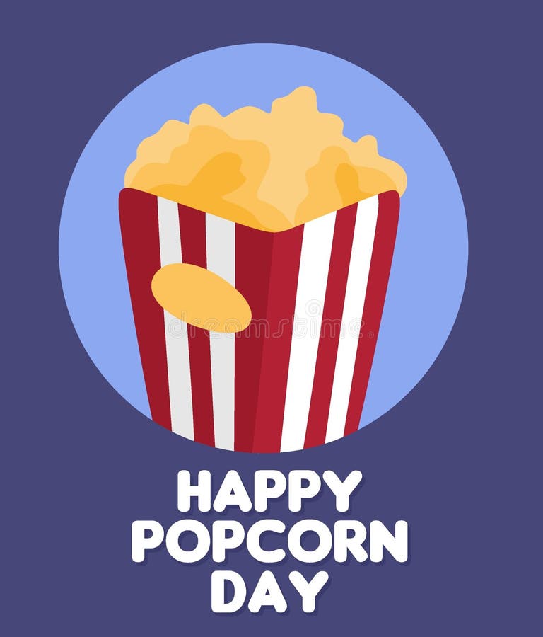 Happy Popcorn Day with Delicious Popcorn Stock Illustration ...