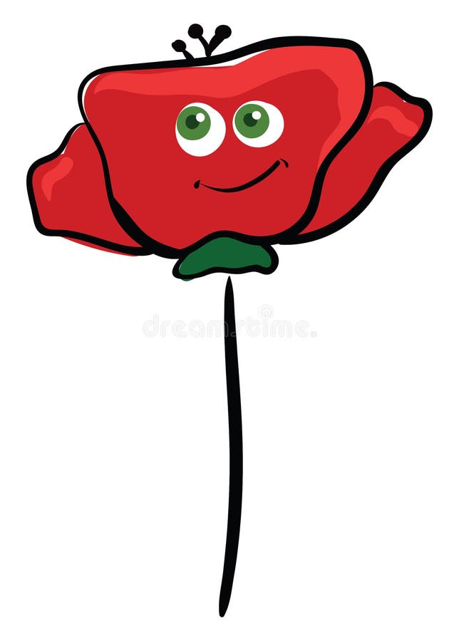 Happy Poppy, Illustration, Vector Stock Vector - Illustration of leaf ...
