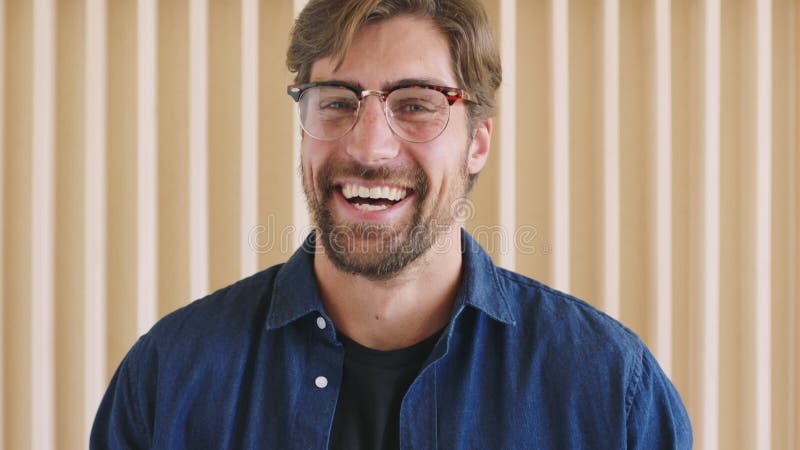 Glasses, Face and Man in Office with Green Business Pride, Confidence ...