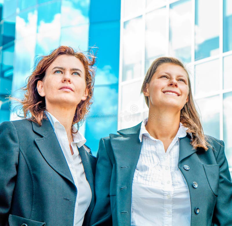 Happy Positive Business Group Looking Up with Dreaming Expression Stock ...