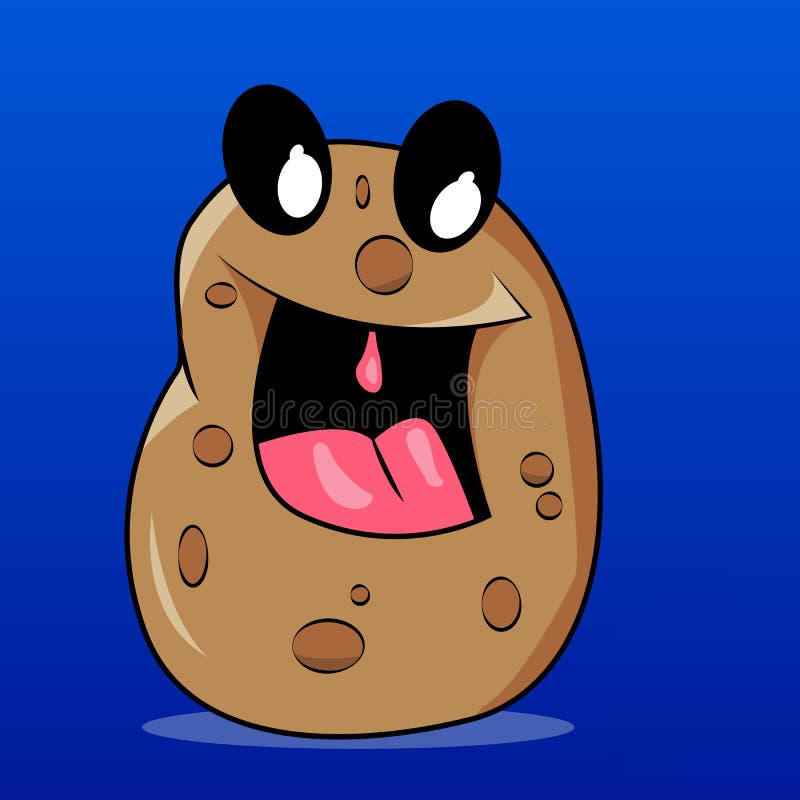 Happy Potato Cartoon Character Laughing With Joyfully Raised Arms Stock ...
