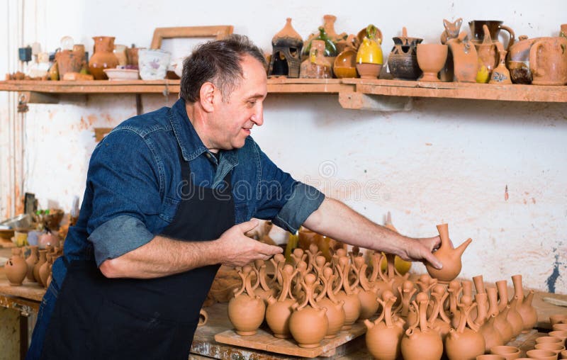 Happy Potter at the Workshop Stock Image - Image of display, assortment ...