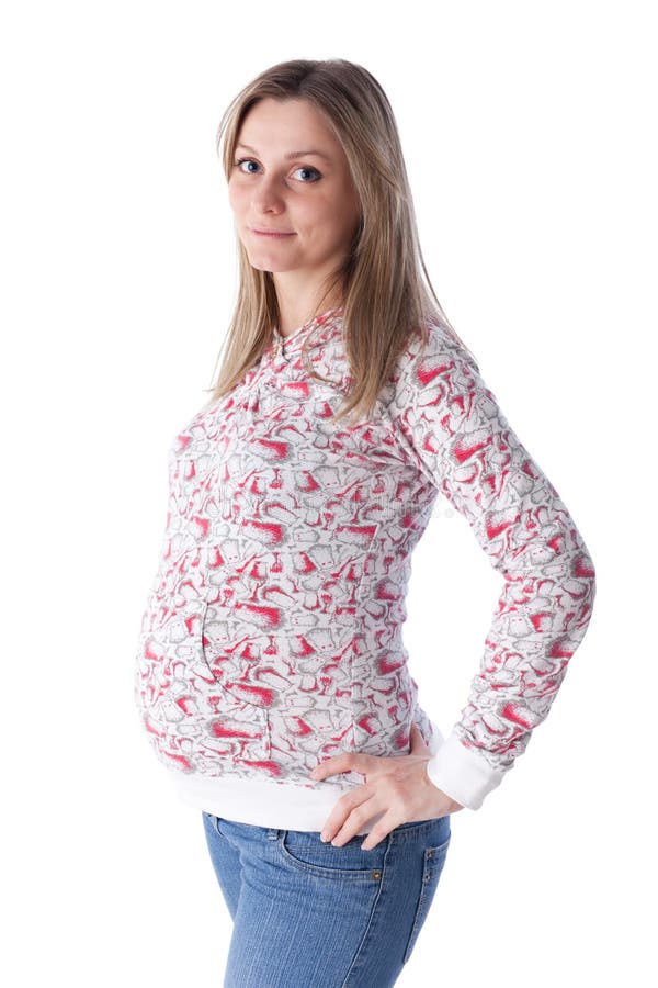 Happy pregnant woman. stock image. Image of casual, healthy - 14496201