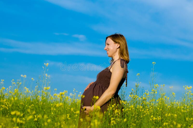 Happy pregnant woman stock image. Image of girl, empty - 25303343