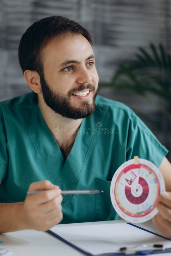 Happy Pregnant Woman Visit Gynecologist Doctor At Hospital Or Medical