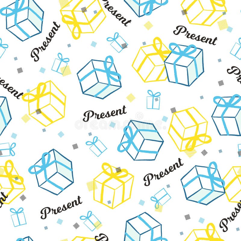 Happy Present Gift Box Vector Graphic Seamless Pattern Stock Vector ...