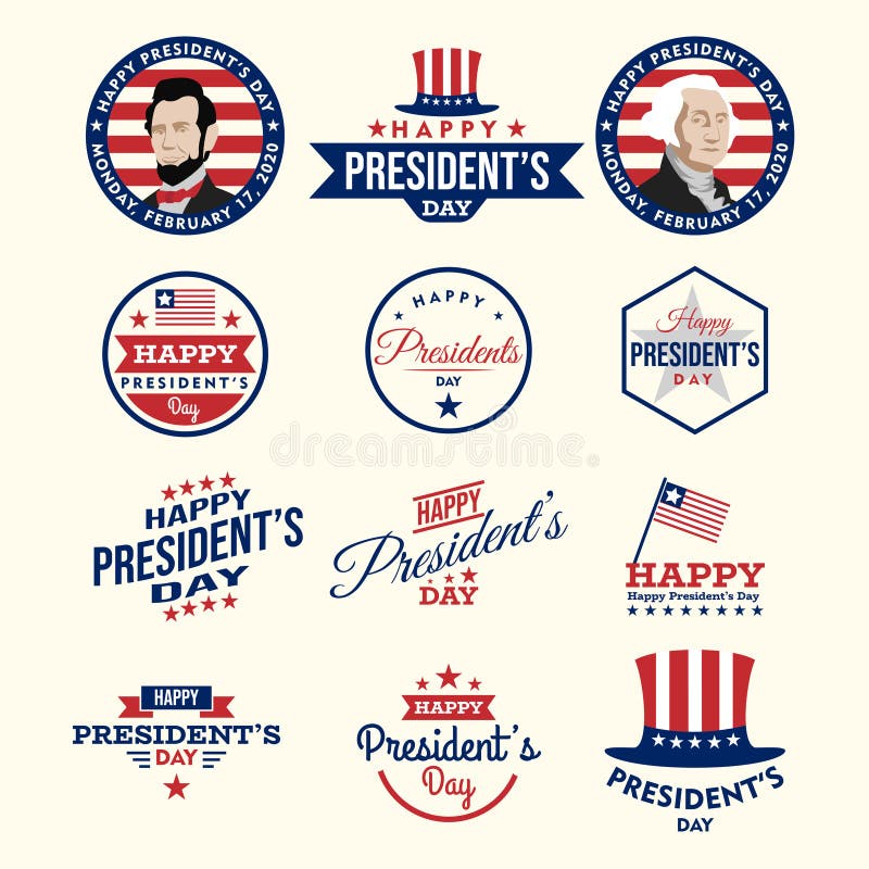 Happy President`s Badges, Sticker, Labels Design Stock Vector ...