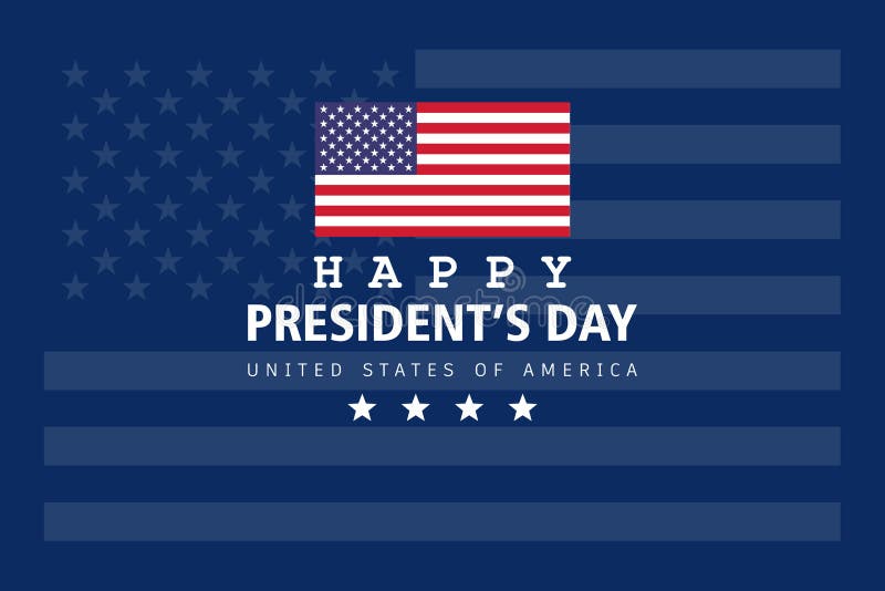 Happy President S Day Dark Blue Background with the US Flag. Stock ...