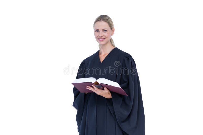 Pretty Lawyer Looking At Camera In The Law Library Stock Image - Image ...