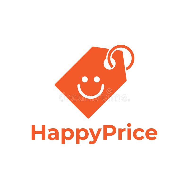 Happy Price Tag Logo Design Stock Vector - Illustration of decoration ...