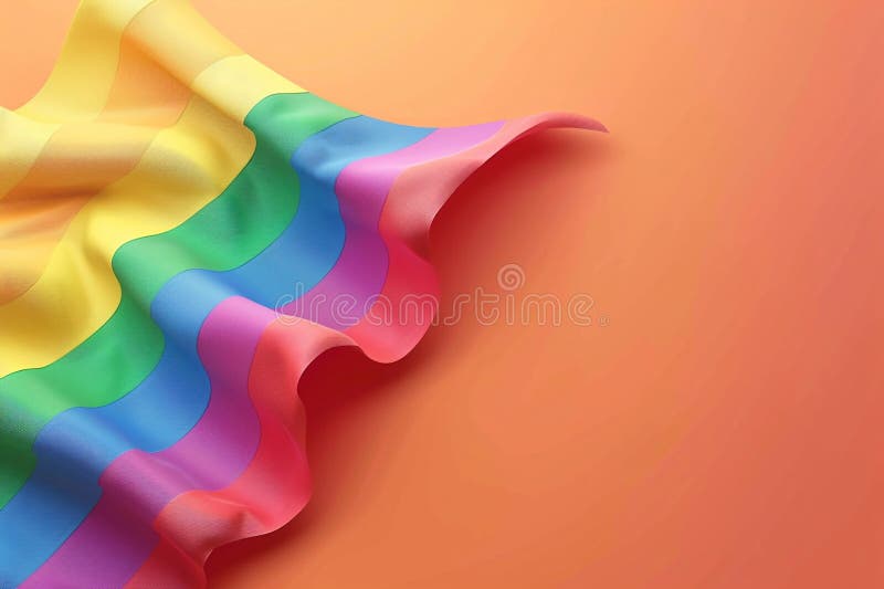 Happy Pride Day Card Features a Rainbow Flag, 3D Abstract Vector ...