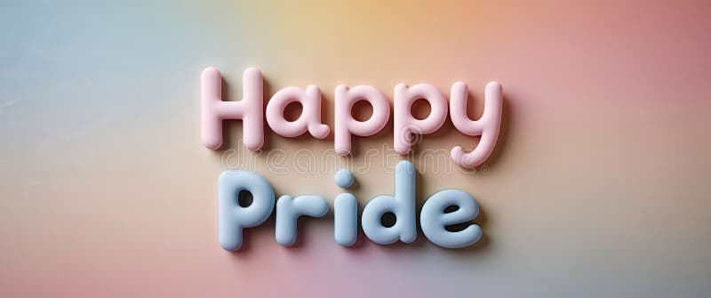 Happy Pride Message with a Soft Colorful Gradient Background Stock ...