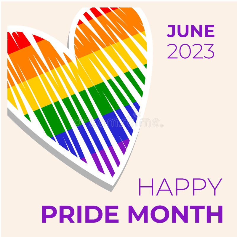 Happy Pride Month Banner Lgbt Heart Stock Vector Illustration Of
