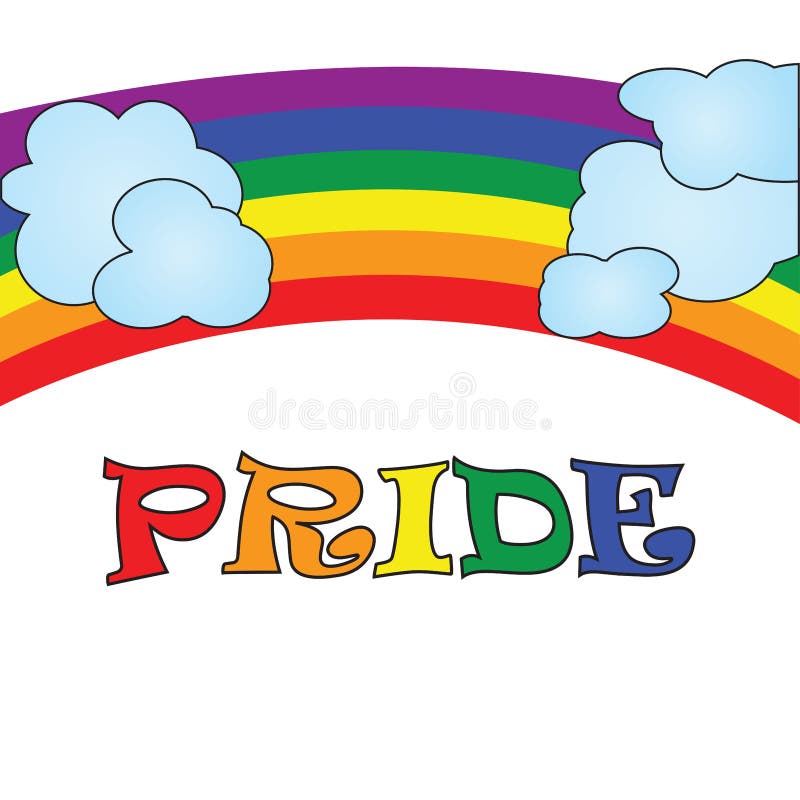 Happy Pride Month Banner Rainbow Love Concept With Clouds Stock Vector