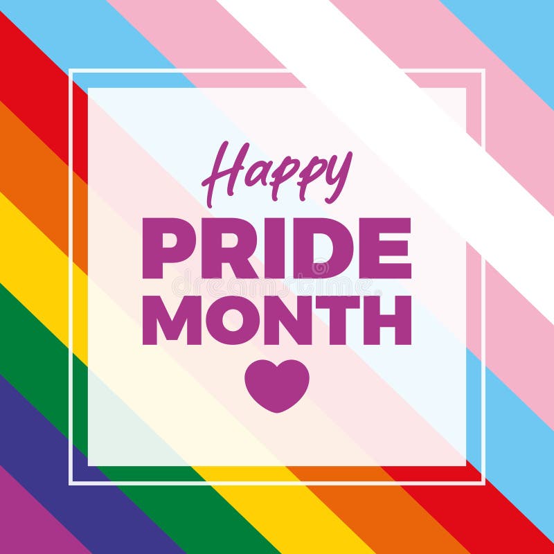 Happy LGBTQ Pride Month Poster with Rainbow Flag Vector Illustration ...