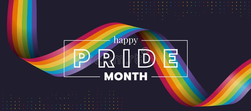 Happy LGBTQ Pride Month Typography Text in Circle Banner on Abstract ...