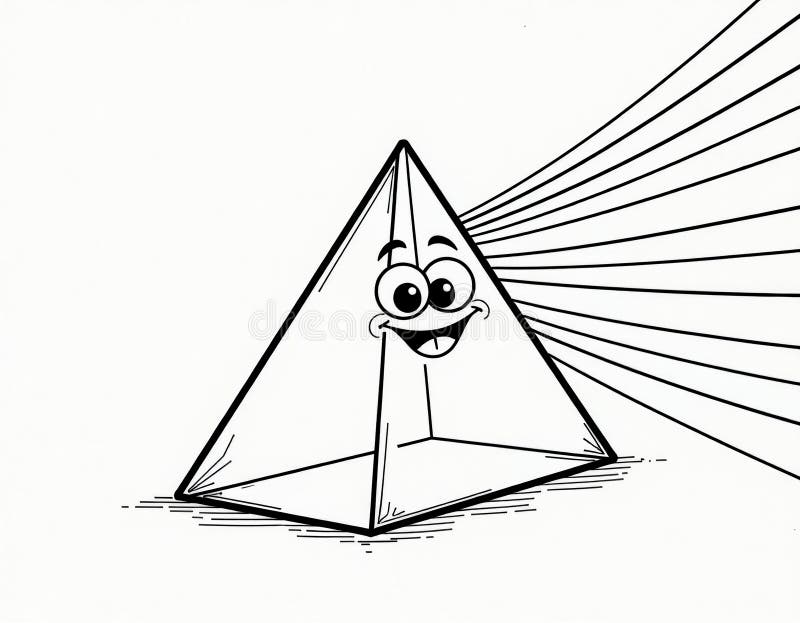 Happy Prism Refracting Light Rays - Cartoon Illustration Stock ...