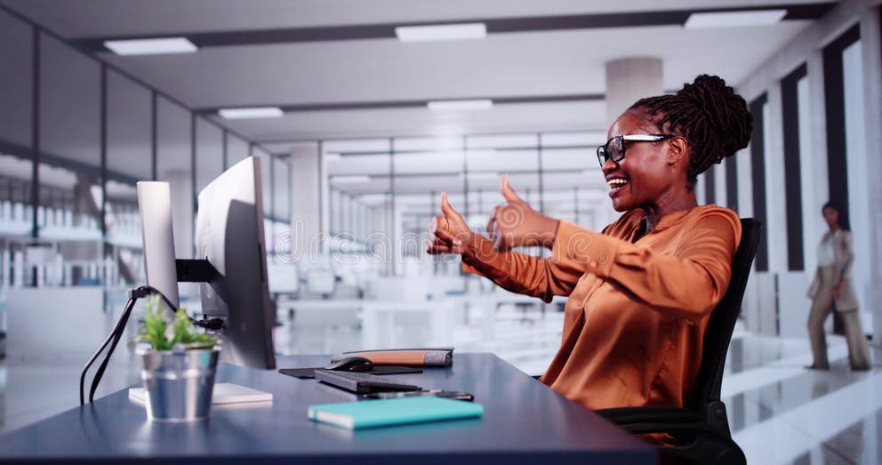 Happy Professional African American Women Stock Image - Image of hands ...