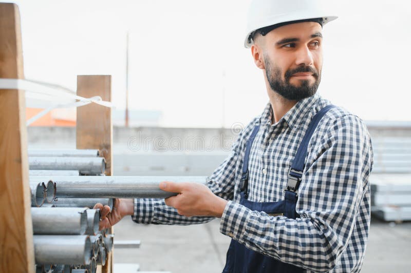 Happy Professional Heavy Industry Engineer Worker Wearing Uniform, and ... Happy Professional Heavy Industry Engineer Worker Wearing Uniform, and ...