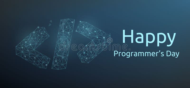 Happy Programmierer Tag Banner Mit Code-Symbol Im Polygonalen ...