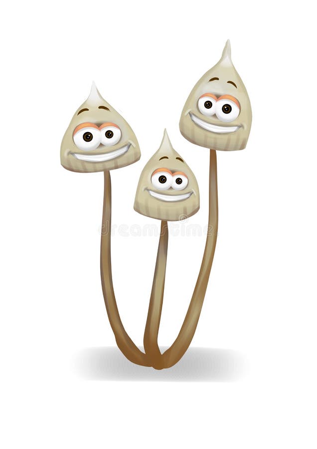 Happy Psilocybe Magic Mushroom Characters Stock Illustrations – 2 Happy ...