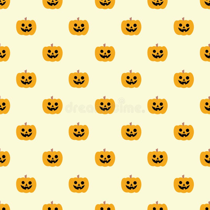 Happy Pumpkins Simple Repeat Pattern Background for Halloween Stock ...