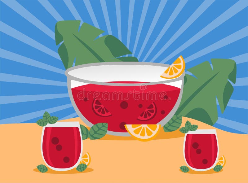 Happy Punch Day with Delicious Punch Drinks Stock Vector - Illustration ...