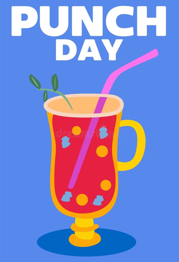 Happy Punch Day with Delicious Punch Drinks Stock Vector - Illustration ...