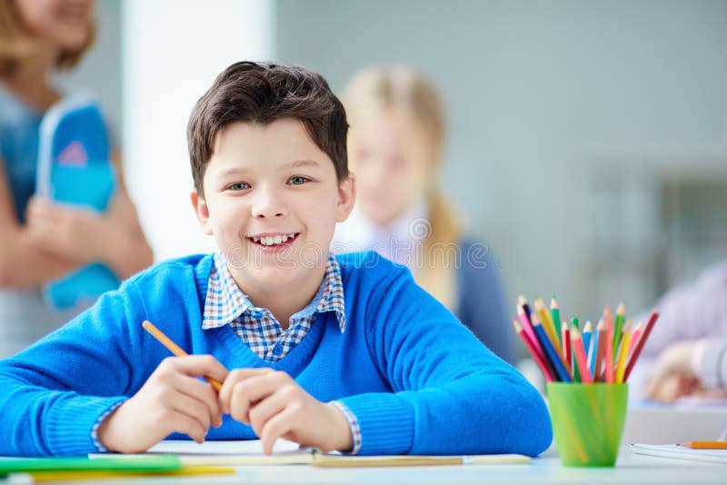 Happy pupil stock image. Image of female, cute, cheerful - 10495103