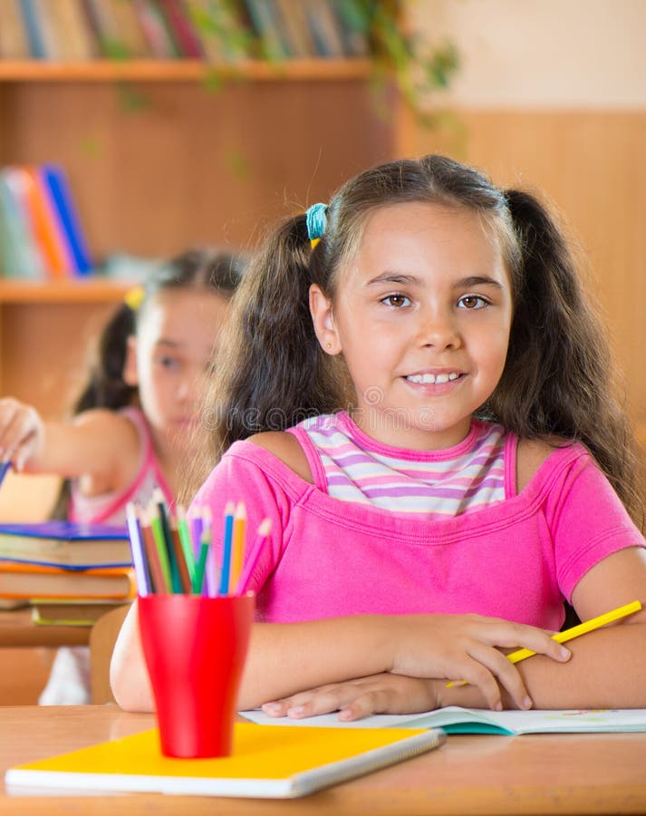 Happy pupils at school stock image. Image of lesson, learning - 37564595