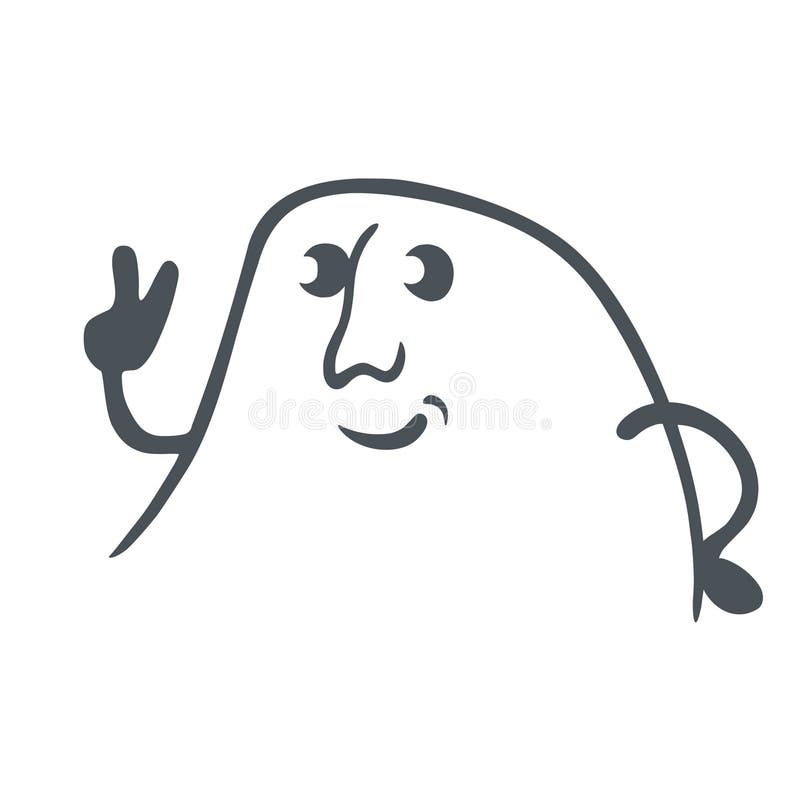 Happy puppet line draw stock illustration. Illustration of funny ...