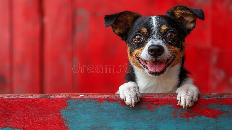 Happy Puppy Dog Character, Banner with Copy Space Stock Illustration ...
