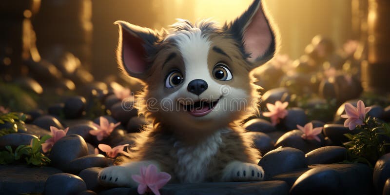 Happy Puppy Dog Smiling with Dollar Realistic 4k Stock Photo - Image of ...