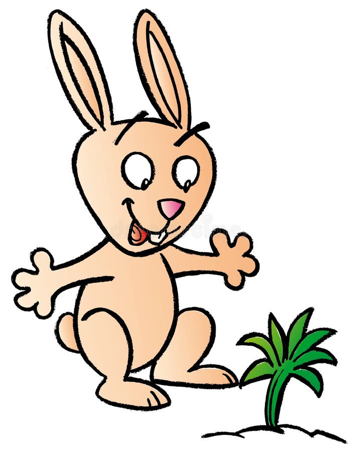 Happy rabbit stock illustration. Illustration of drawing - 14586644