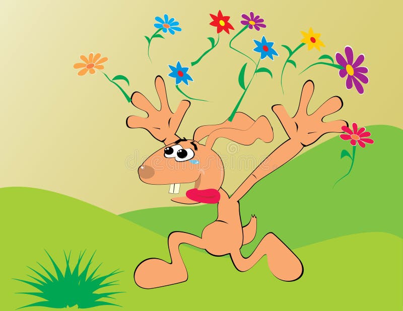 Happy rabbit stock vector. Illustration of cute, bunny - 5196005